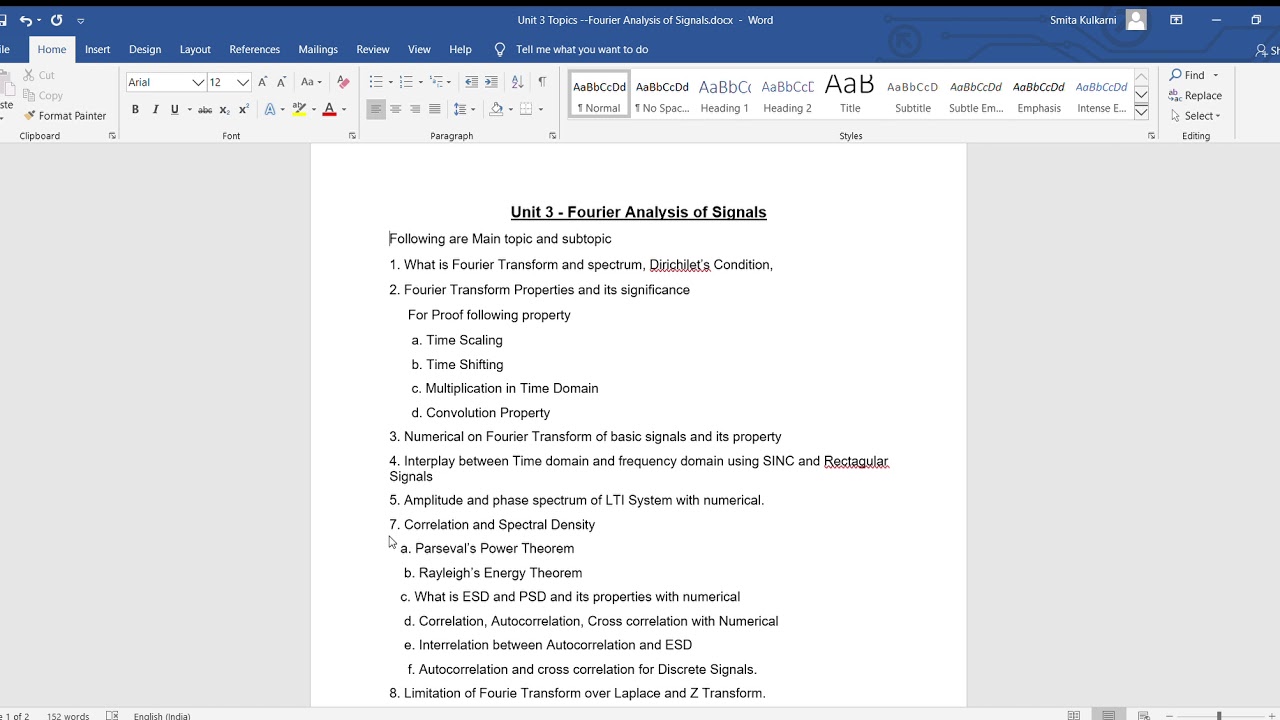 Unit 3 Topics   Fourier Analysis of Signals