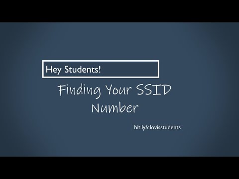 Hey Students! Finding Your SSID Number