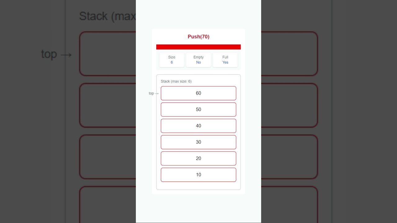 Stack Visualization (push, pop)