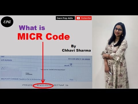 What is MICR code in Bank Cheque/IBPS Clerk/ By: Chhavi Sharma