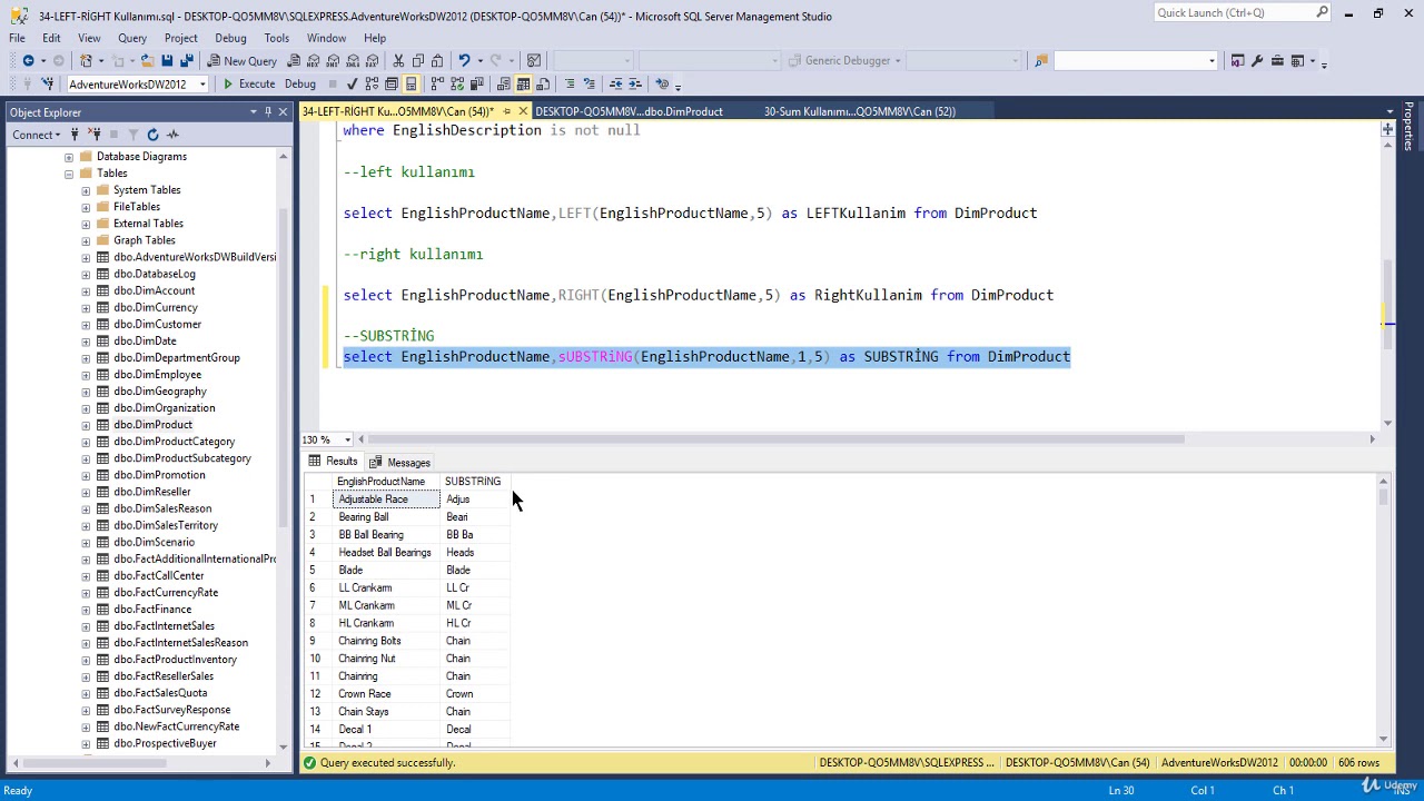 Sql Substring Kullanımı
