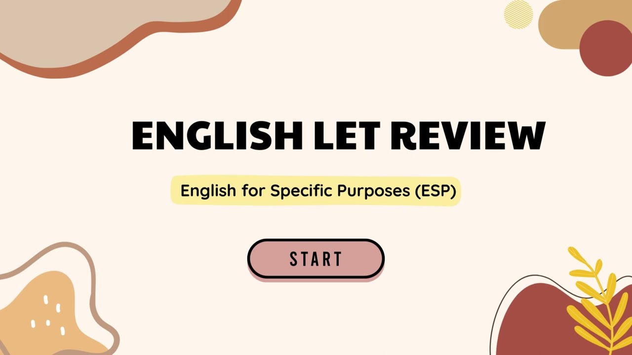 LET Review: Types of ESP Syllabus