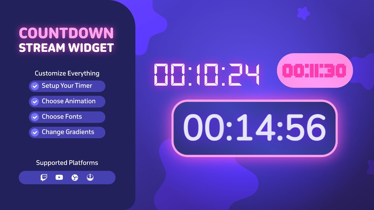 Countdown Timer Twitch Widget for StreamElements & OBS Studio