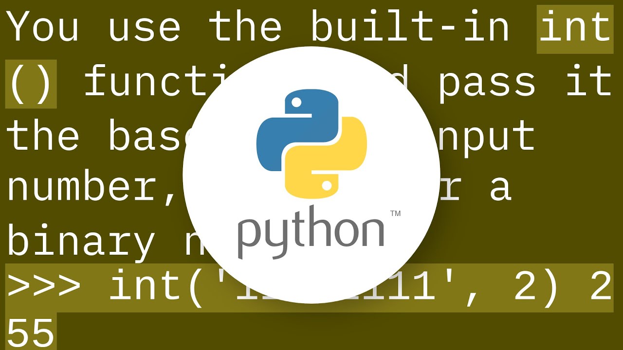 Convert base-2 binary number string to int
