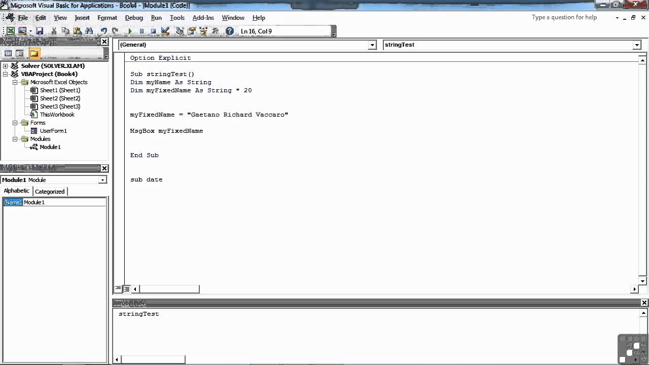 Visual Basic for Excel Tutorial | String and Data Types | InfiniteSkills