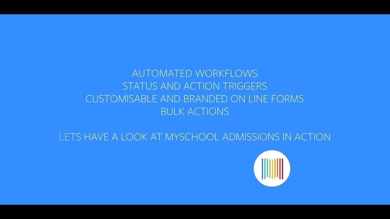 MySchool admissions module in action