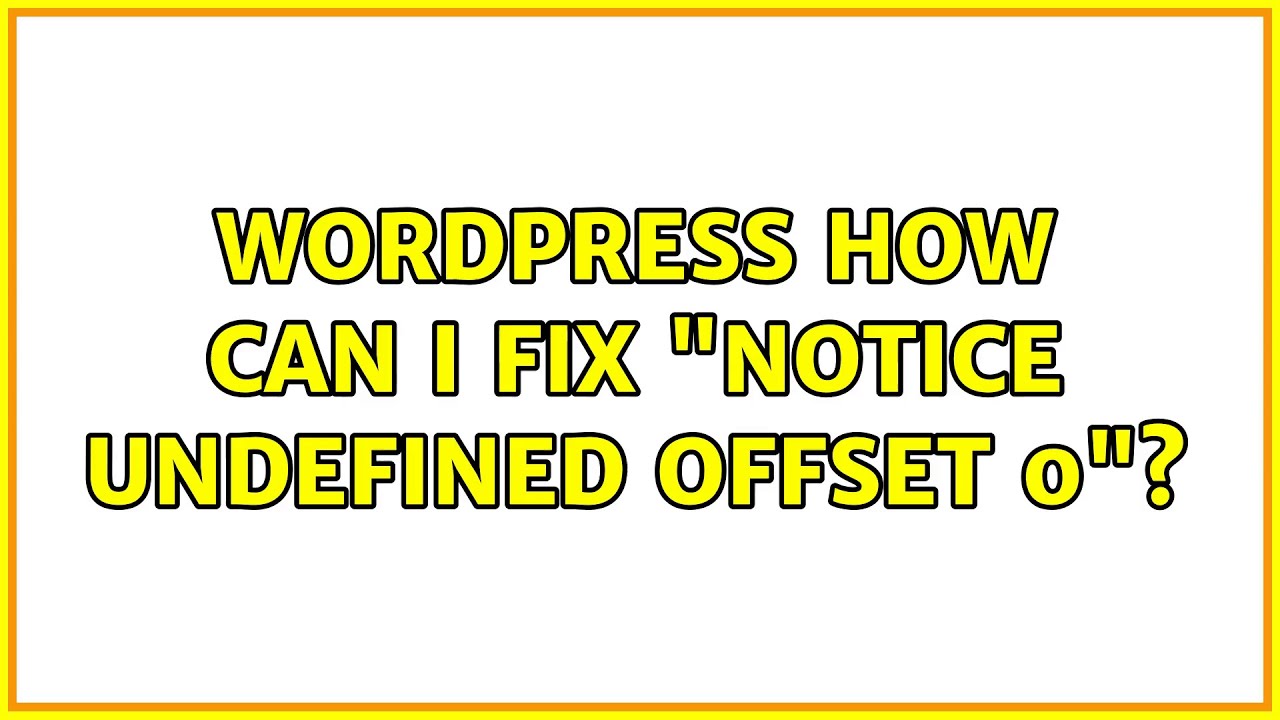 Wordpress: How can I fix: 