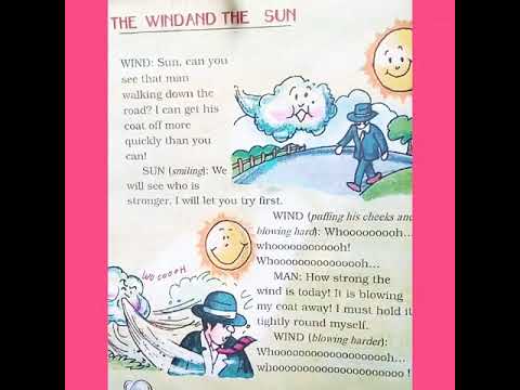 The wind and the sun/in malayalam/class 2/unit 3/cbse/ncert/english to malayalam/kv/