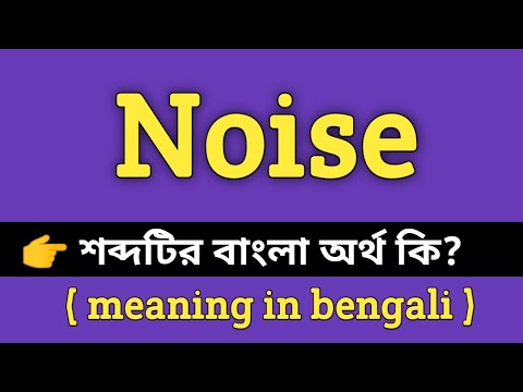 Noise Meaning in Bengali Language || Noise মানে কি ?
