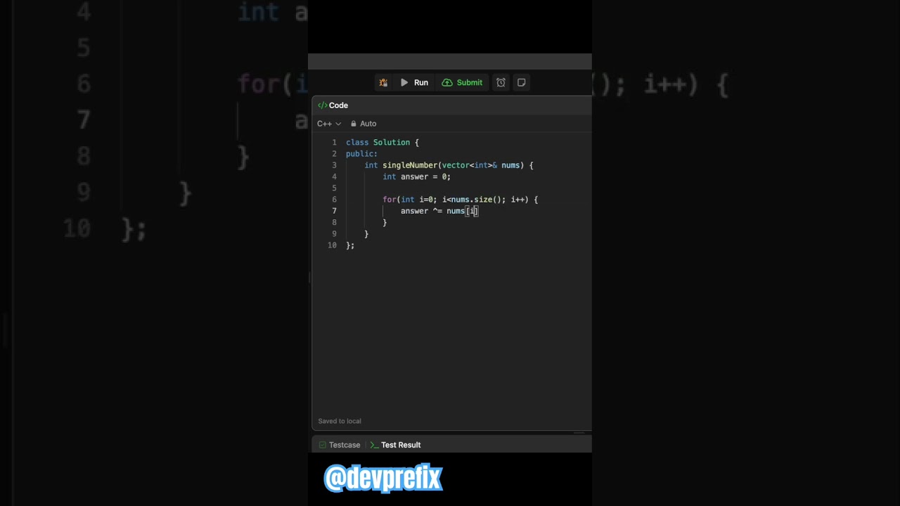 Single Number | Leetcode 136 #shorts #leetcode #array