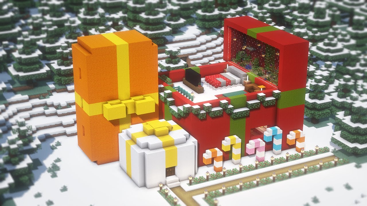 Minecraft: How To Build a Christmas Present House Tutorial(#4) | 마인크래프트 ...