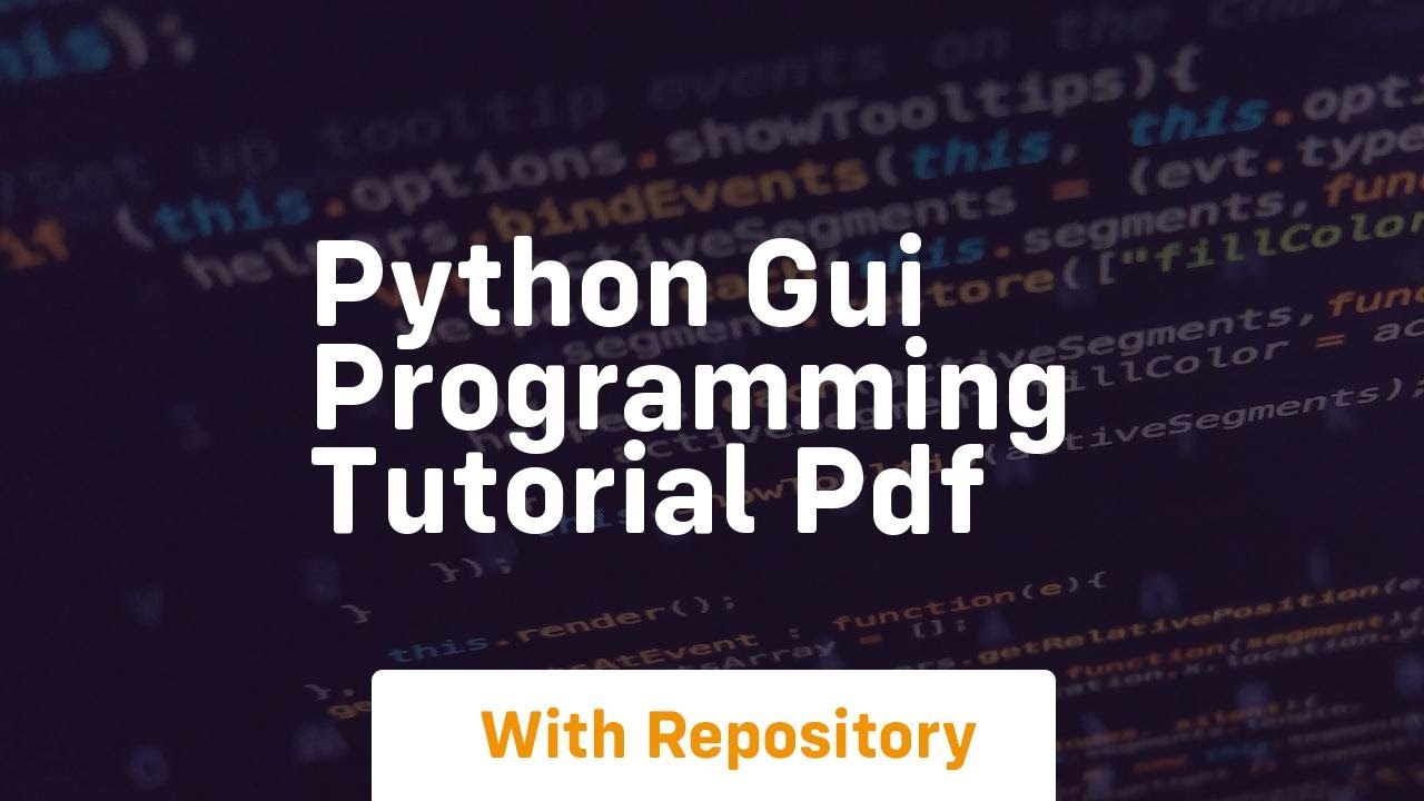 python gui programming tutorial pdf