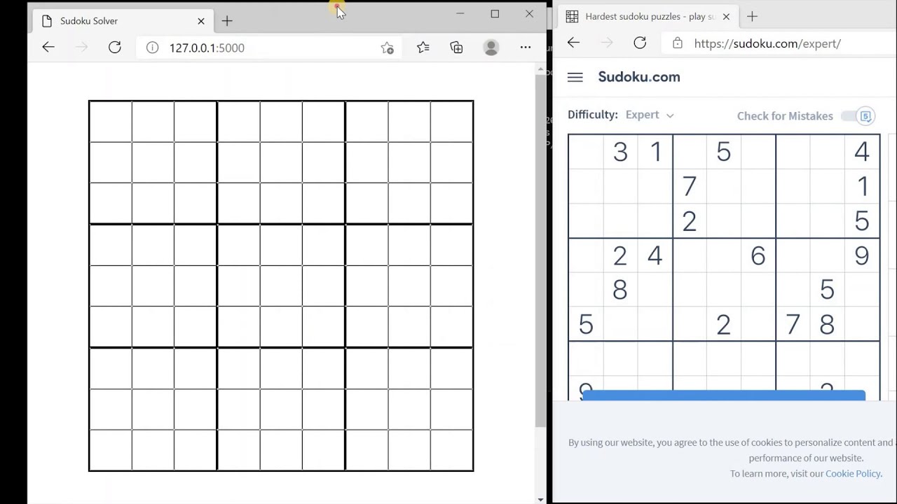 Sudoku Solver using Python and Flask Demo