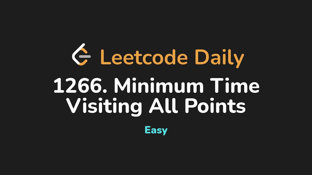 1266. Minimum Time Visiting All Points | Leetcode Daily - Python
