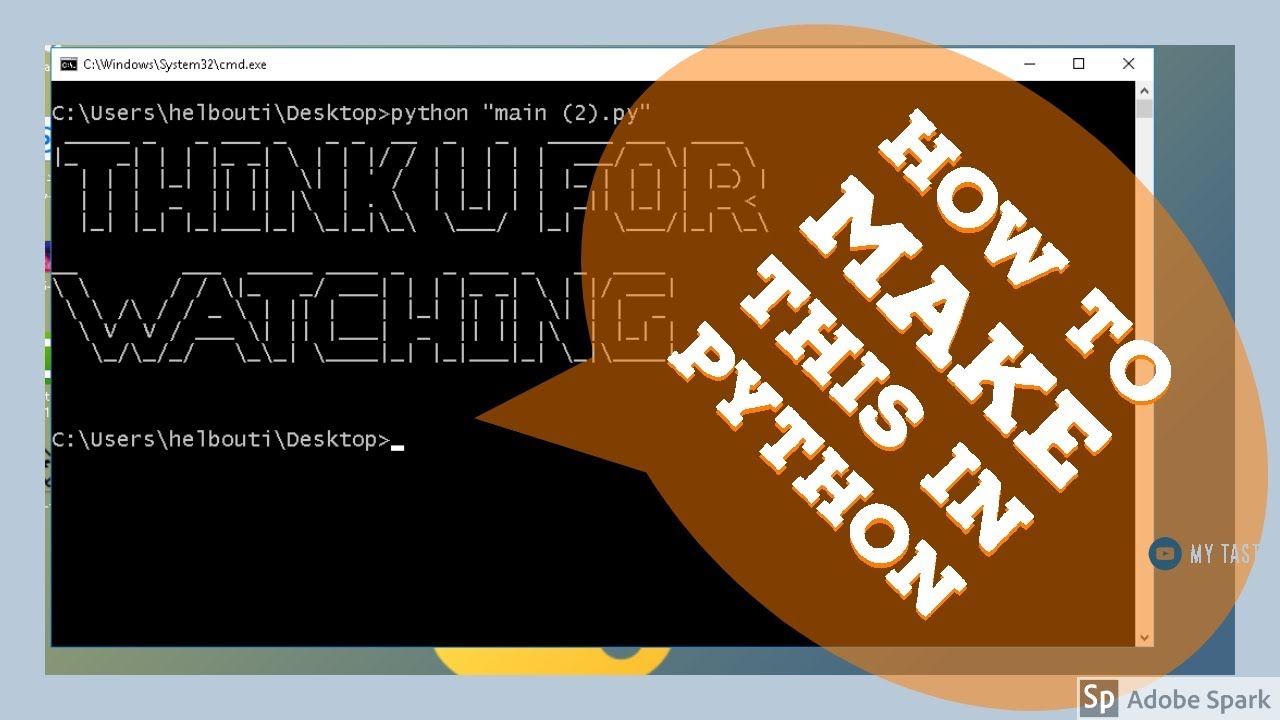 python -- ASCII ART IN 3LINES  -- #helbouti