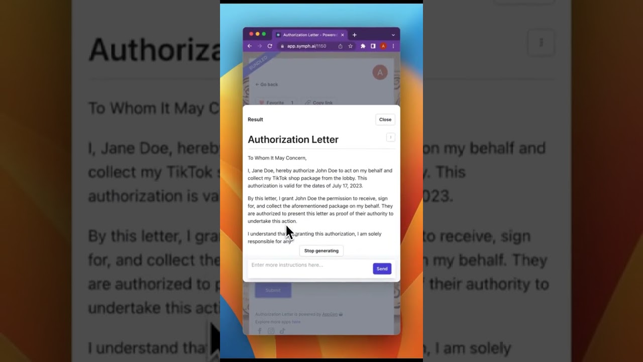 AppGen - Authorization Letter