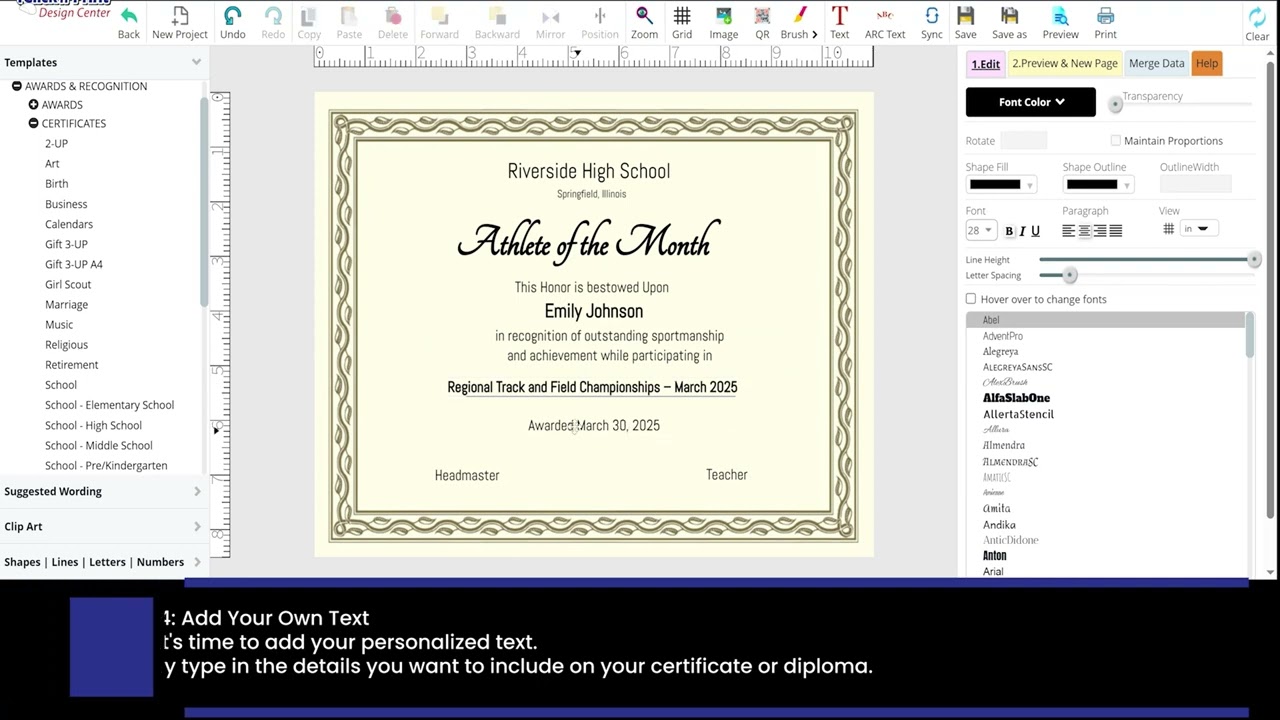Quick Guide: Customizing a Diploma with iClicknPrint