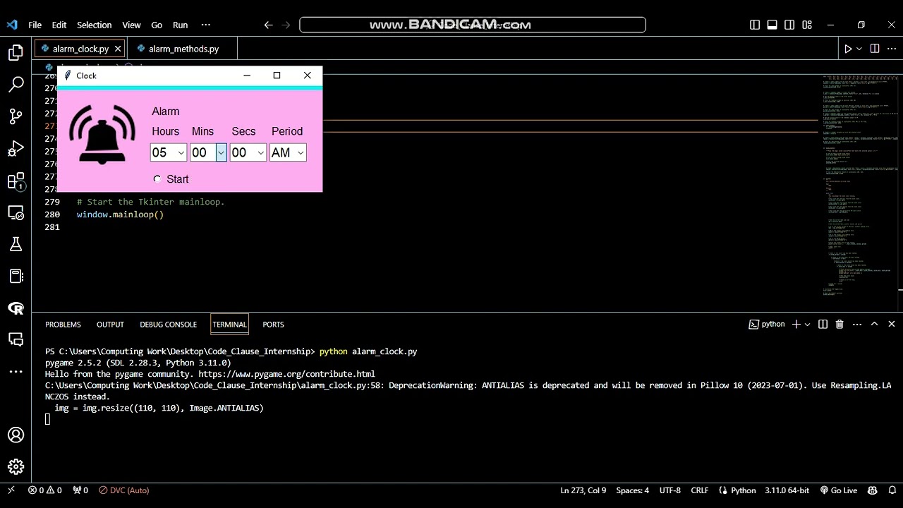 Code Clause Task 2 - Alarm Clock with GUI