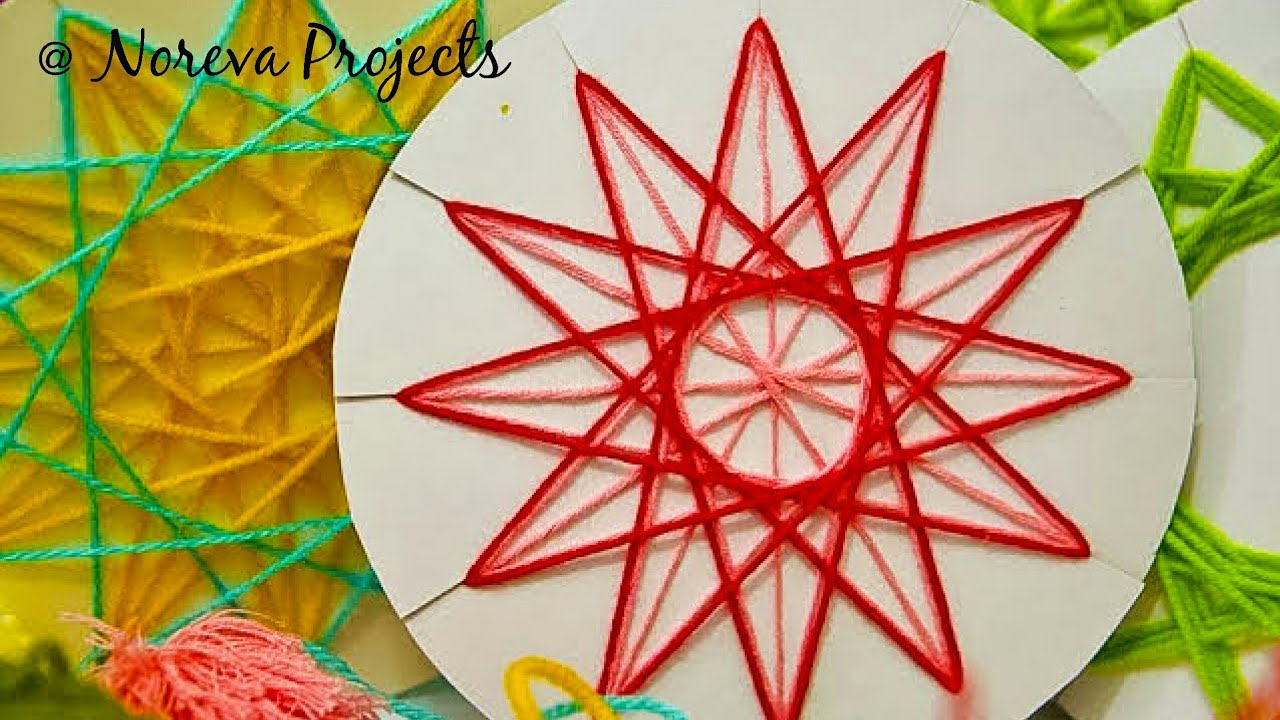 DIY Christmas Tree Ornaments | DIY Yarn Stars | String Art Ideas for Christmas #christmascraft