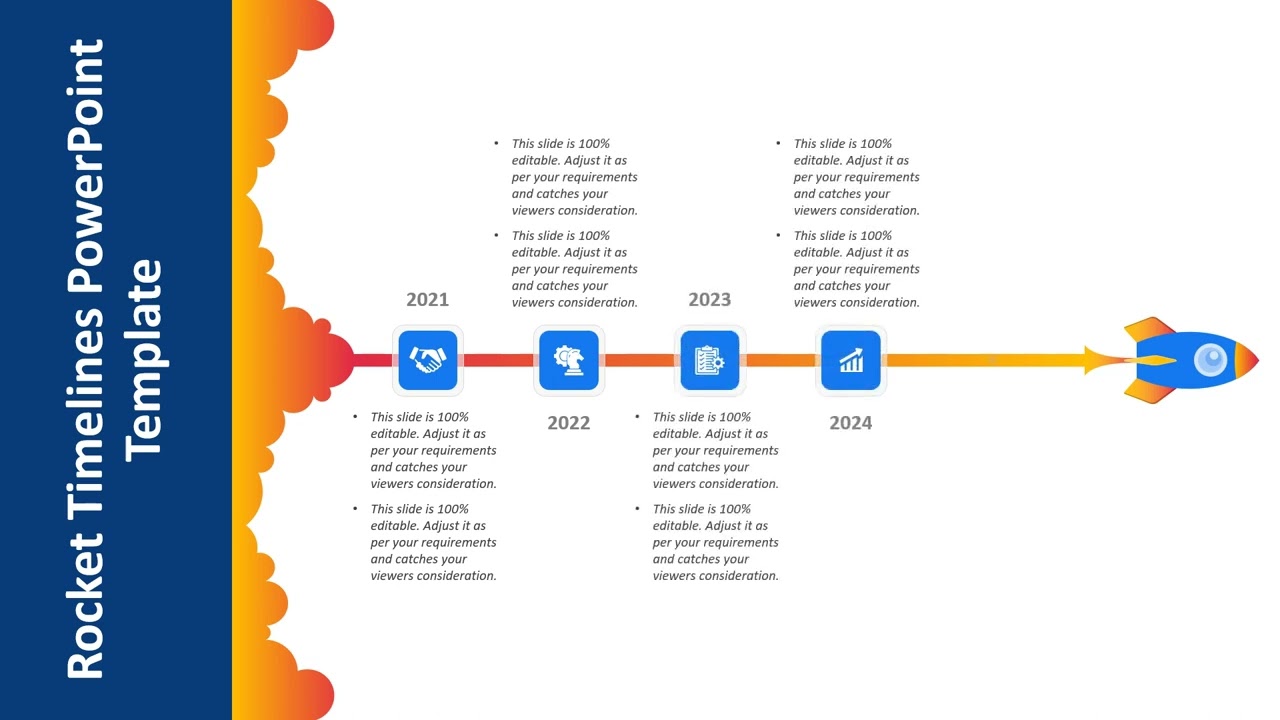 Rocket Timelines PowerPoint Template | Kridha Graphics