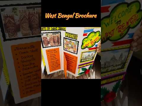 How make West Bengal Brochure #westbengalbrochure #schoolproject #artandcraft #ytshorts