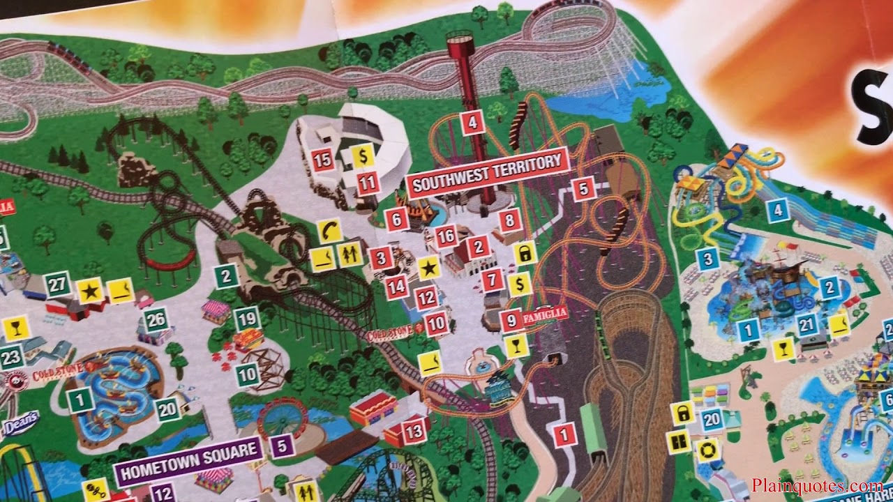 2011 Six Flags Great America Chicago, Illinois Theme Park Map