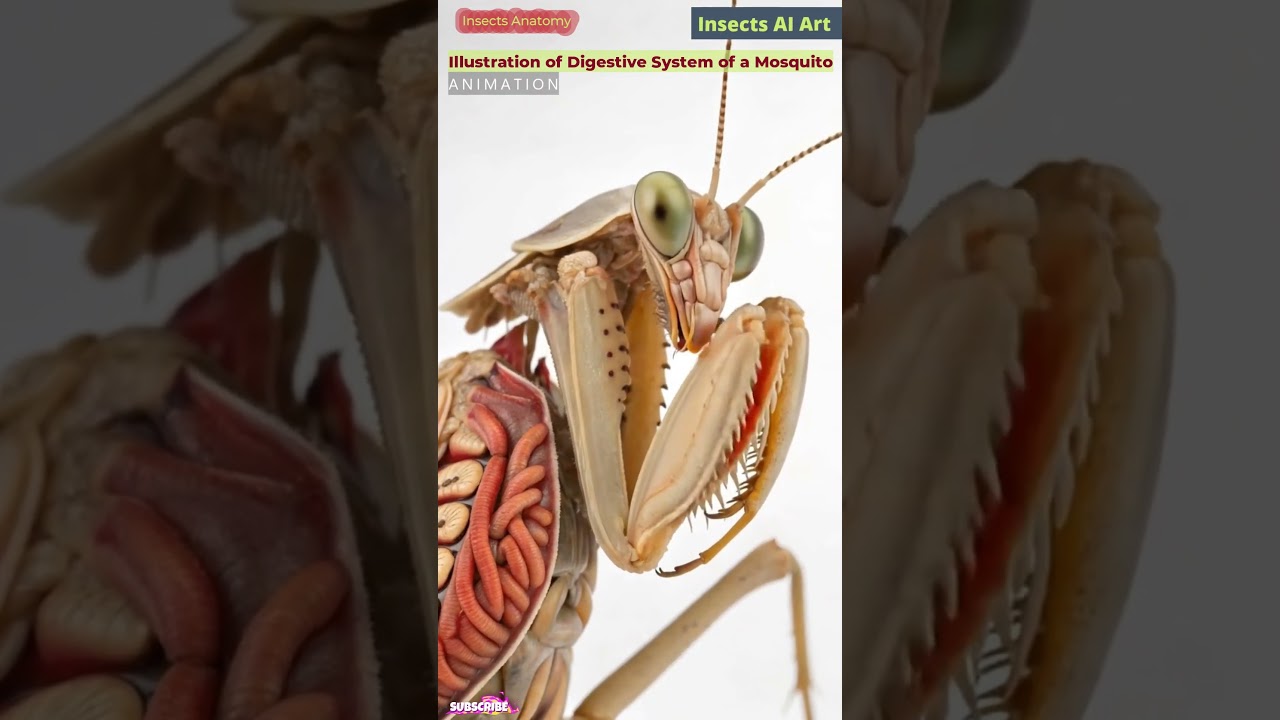 Illustration of an Insect Digestive System Animation | Insects AI Art | 03