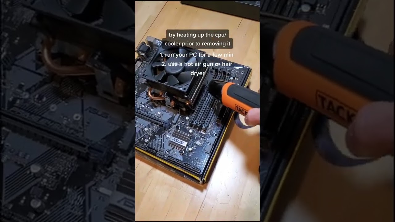 how to un-stick your CPU cooler #shorts