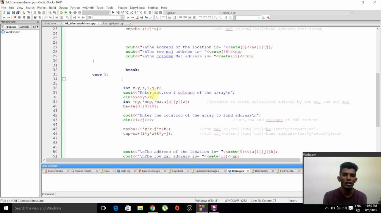 C++ 2d and 3d array address calculation