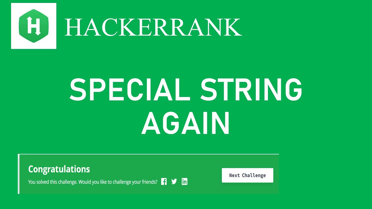 HACKERRANK : SPECIAL STRING AGAIN [ INTERVIEW PROBLEM ]