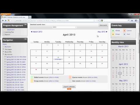 Online Demo Course- Calendar