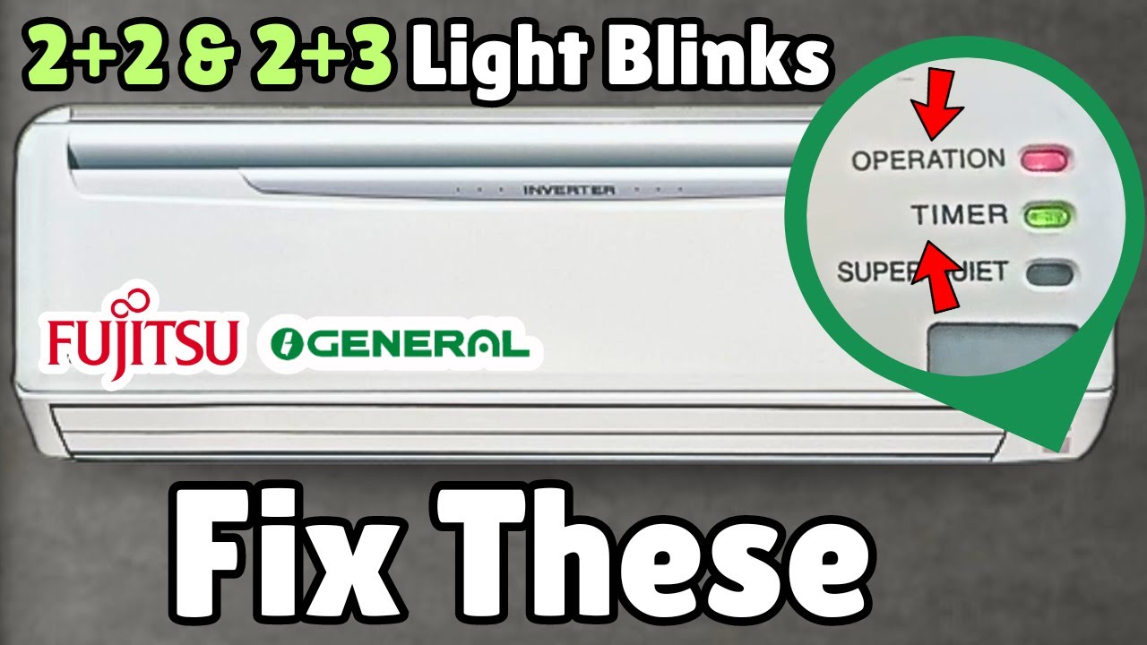 Fujitsu Mini Split AC Operation & Timer Blinks ( 2+2, 2+3 ) Easy Fix