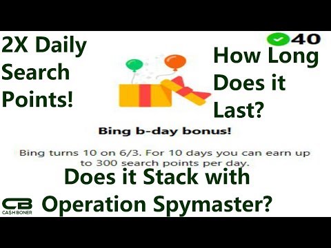 Bing Search Birthday Microsoft Rewards Promo - 2X Daily Search Points? All the Details!