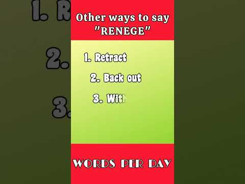Another word for "RENEGE" #englishlearners #englishlearning #youtubeshorts
