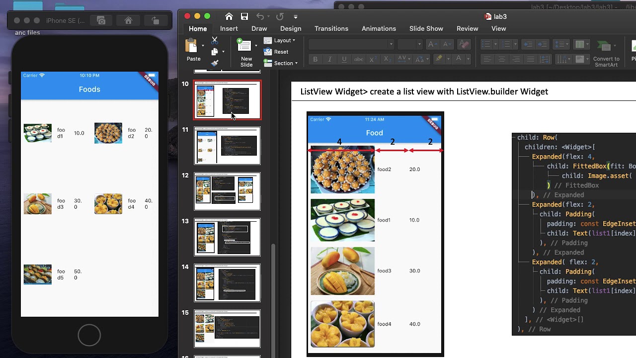 Flutter ListView: 5. GridView, Stack, and Positioned Widget
