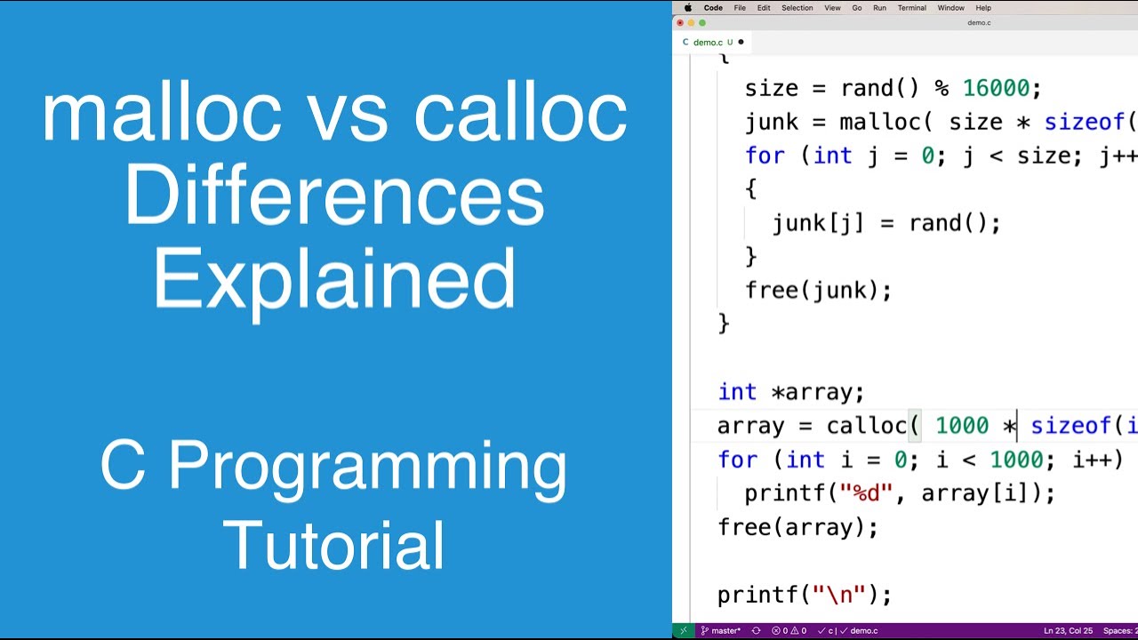malloc vs calloc Differences Explained | C Programming Tutorial