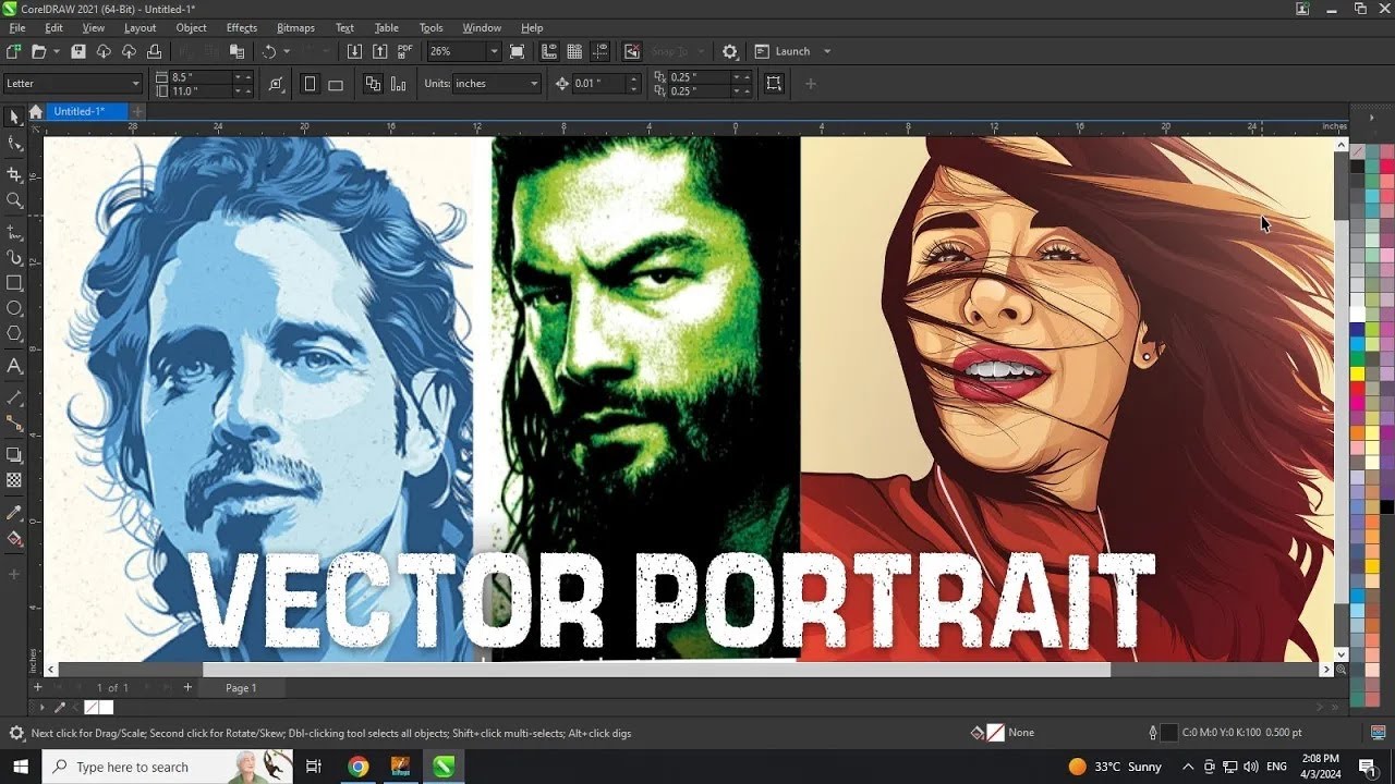 Very Easy Method for Creating Vector Portrait - Coreldraw with Ahsan Sabri