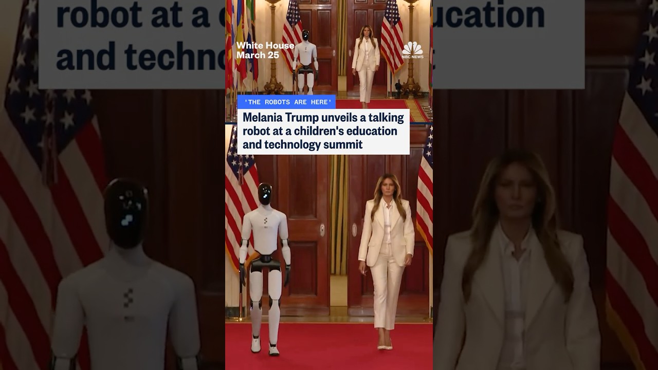 Melania Trump unveils a talking robot at a children's education and technology summit
