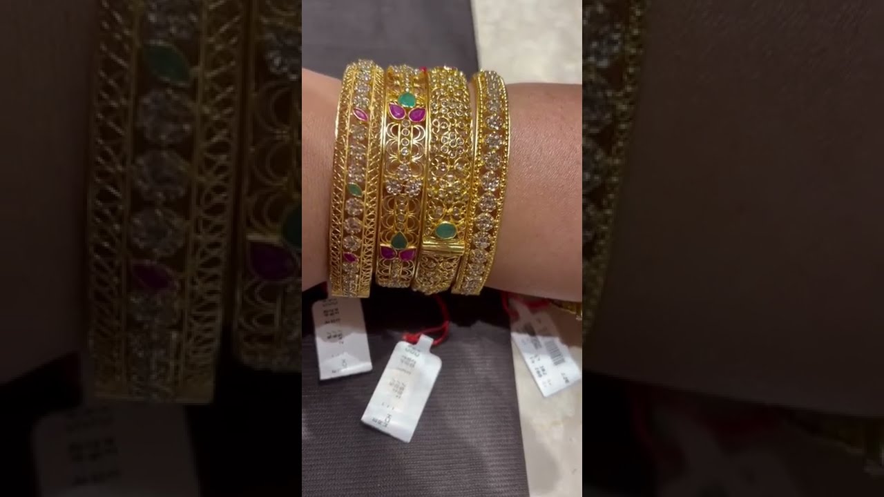 Uncut diamond gold emerald ruby bangle under 20 grams each P Satyanarayan Hyderabad antique kada
