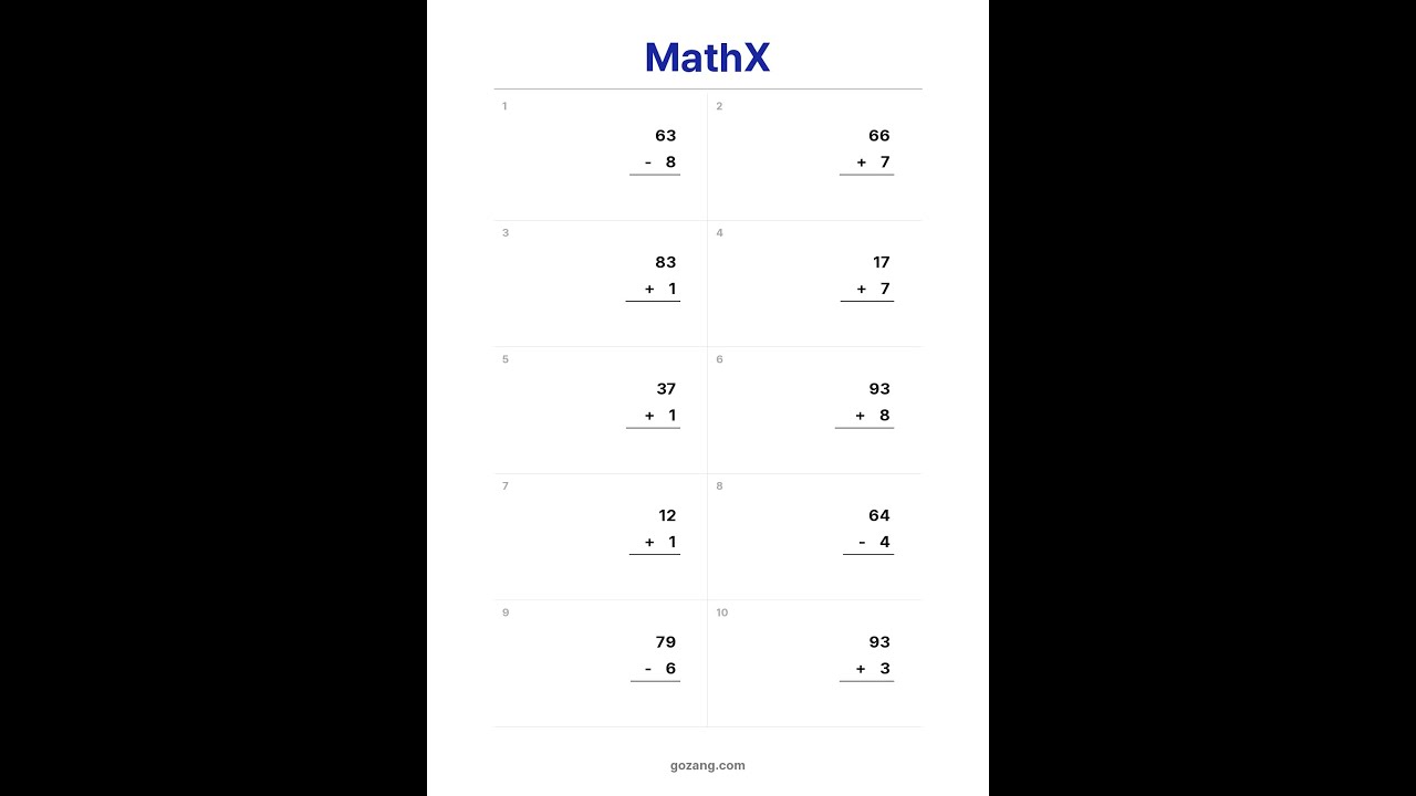 Free Beginner Math Worksheet #4 | Addition & Subtraction Practice