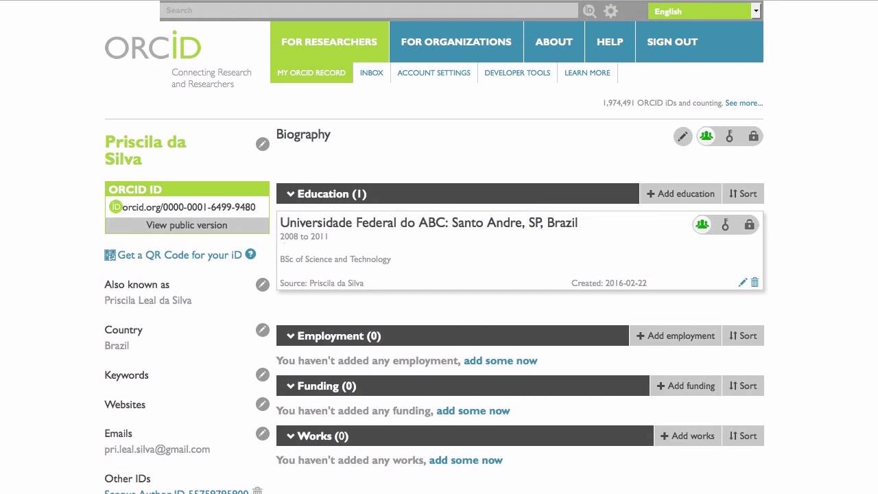 Video tutorial - ORCID e ResearcherID