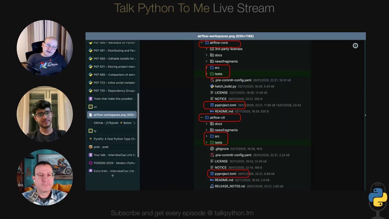 Modern Python monorepo with uv and prek - Talk Python to Me Ep. 540