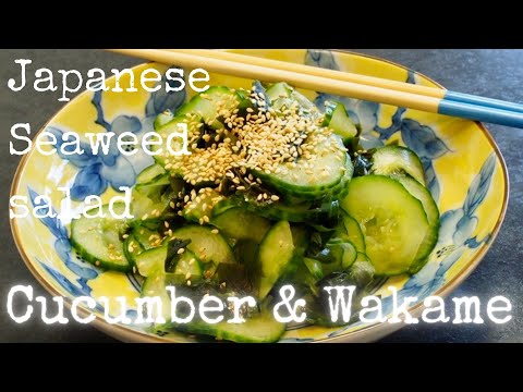 How to make Cucumber and Wakame Seaweed Salad by kurumicooks authentic easy tasty Japanese cooking