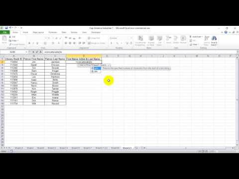 First Name Initial and Last Name in Same Cell