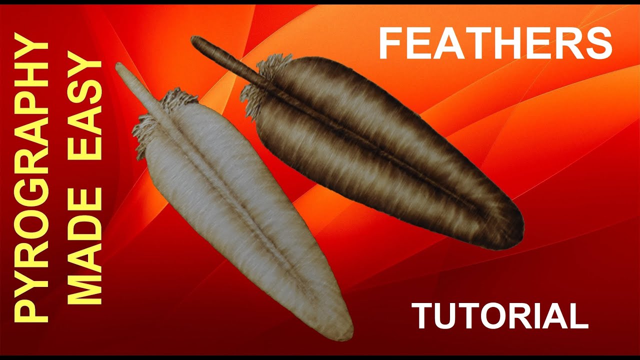Wood Burning for beginners -  simple FEATHERS -  pyrography tutorial