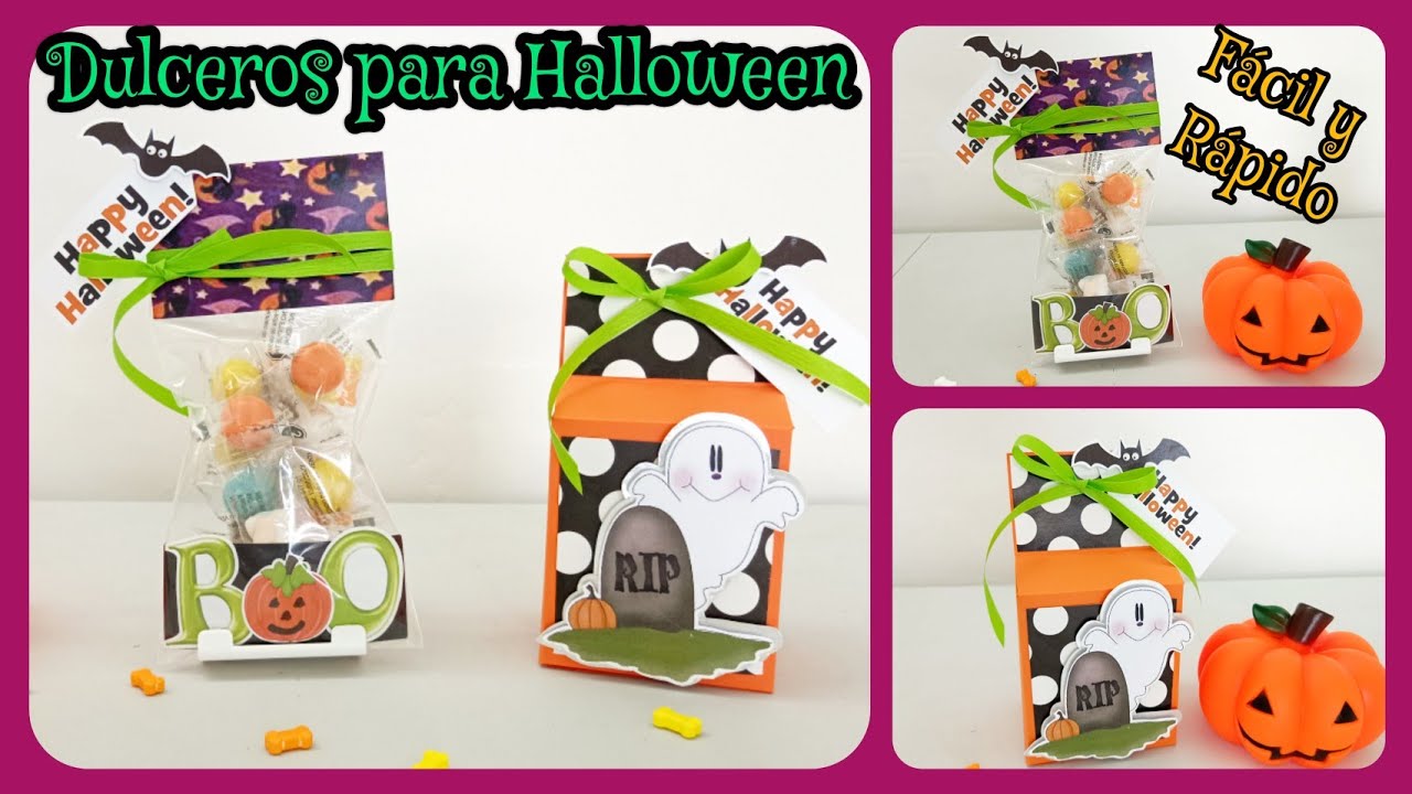 Dulceros para Halloween fáciles* Cajita dulcero sin molde* Dulcero de Halloween hecho a mano
