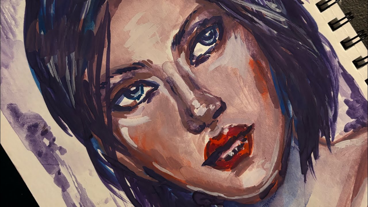 ⭐️ PORTRAIT  in  GOUACHE//how you can use lifting and activation to your advantage 😉 🖌️ ￼￼￼￼