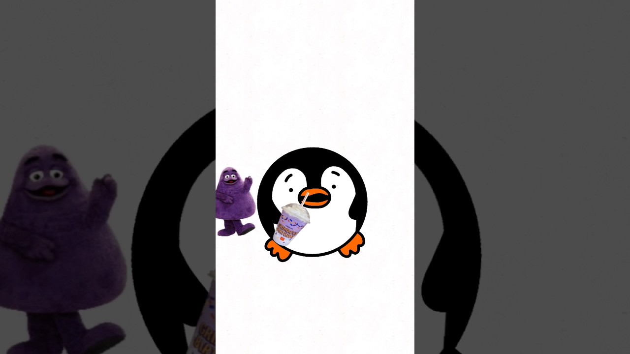 He got too addicted #grimaceshake #penguin