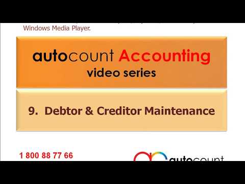 09-AutoCount Accounting Software Video Series - Debtor & Creditor Maintenance