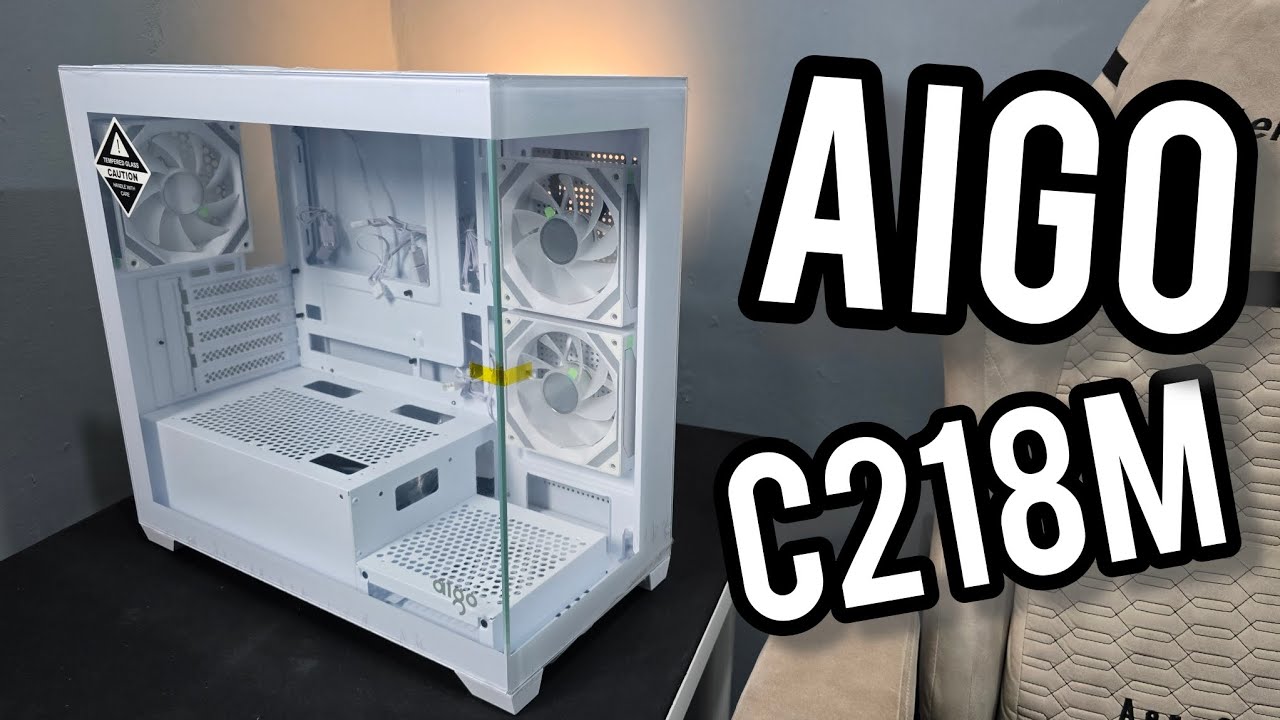 Vỏ case AIGO C218M WHITE (mATX/màu trắng/không fan)